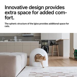 pidan Igloo Cat Litter Box Dome Litter Box Extra Large Igloo Litter Box Dog Proof Kitty Litter Box Furniture with Modern Minimalist Design, Litter Box Furniture Dot Design Award 2016