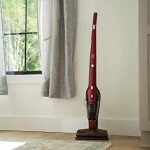 Electrolux Ergorapido Stick, Lightweight Cordless Vacuum with LED Nozzle Lights and Turbo Power Battery, for Removing Pet Hair from Carpets and Hard Floors, in, Chili Red