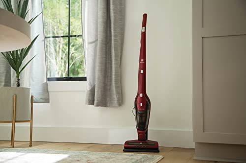 Electrolux Ergorapido Stick, Lightweight Cordless Vacuum with LED Nozzle Lights and Turbo Power Battery, for Removing Pet Hair from Carpets and Hard Floors, in, Chili Red