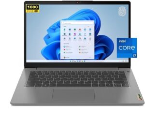 lenovo ideapad 3 14″ fhd laptop, 11th gen intel 4-core i7-1165g7, intel iris xe graphics, 32gb ram 1tb ssd, fingerprint reader, webcam, wifi, hdmi, windows 11 home, gray