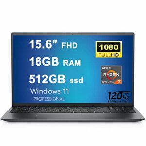 dell inspiron 15 3000 3525 business laptop 15.6″ fhd 120hz wva anti-glare narrow border display amd ryzen 5000 series octa-core ryzen 7 5825u 16gb ram 512gb ssd hdmi maxxaudio win11pro carbon black