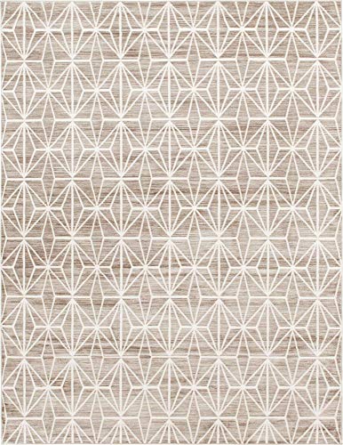 Unique Loom Uptown Collection by Jill Zarin Collection Geometric Modern Brown Area Rug (8' 0 x 10' 0)