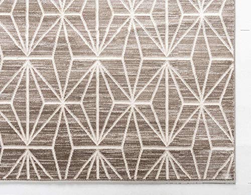 Unique Loom Uptown Collection by Jill Zarin Collection Geometric Modern Brown Area Rug (8' 0 x 10' 0)