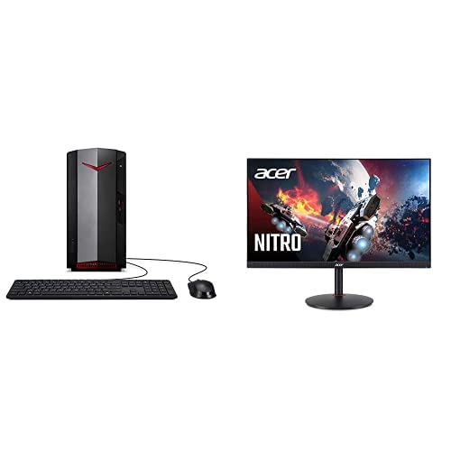 Acer Nitro 50 N50-640-UA91, 12th Gen Intel Core i5-12400F, NVIDIA GeForce GTX 1650, 8GB DDR4, 512GB SSD, Wi-Fi 6E, Windows 11 Home Nitro XV272U Vbmiiprx 27" WQHD IPS, Overclock to 170Hz