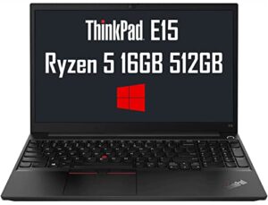 lenovo thinkpad e15 gen 3 15.6″ fhd (16gb ram, 512gb pcie ssd, amd 6-core ryzen 5 5500u (beat i7-1165g7)), full hd ips business laptop, type-c, wi-fi 6, webcam, windows 10 pro / windows 11 pro