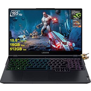 lenovo legion 5 15 gaming laptop 15.6″ fhd ips 165hz (300 nits, 100% srgb) amd octa-core ryzen 7 5800h (beats i7-11375h) 16gb ram 512gb ssd geforce rtx 3060 6gb usb-c rgb backlit win11 + hdmi cable