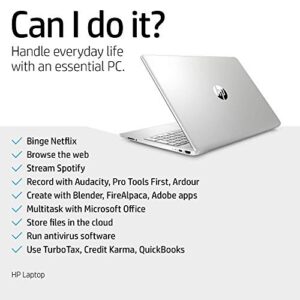 HP 15-Inch FHD Laptop, 10th Gen Intel Core i5-1035G1, 8 GB RAM, 256 GB Solid-State Drive, Windows 10 Home (15-dy1036nr, Natural Silver) (Renewed)