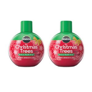 miracle-gro vb300515-2 plant food, hydrates keeps green all holiday season, 2-pack christmas trees, 2 pack, red