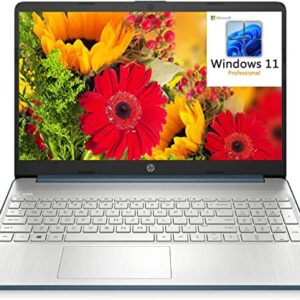 HP 15 15.6" FHD Business Laptop Computer, Hexa-Core AMD Ryzen 5 5500U (Beat i5-1135G7), 16GB DDR4 RAM, 512GB PCIe SSD, 802.11AC WiFi, Bluetooth 4.2, Spruce Blue, Windows 11 Pro, BROAG 64GB Flash Drive