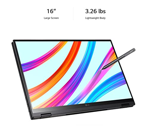 LG gram 16'' 2-in-1 Ultra-Lightweight Laptop, WQXGA(2560 x 1600) IPS 16:10 TouchDisplay, Intel Evo Core i7-1165G7, Wi-Fi 6, 21 hr BatteryLife, Thunderbolt4, Stylus Pen, Win 11（16GB RAM | 1TB PCIe SSD）