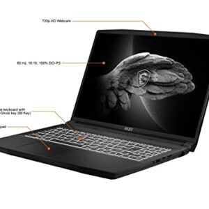 MSI Latest M16 Creator 16" QHD+ 2560 x 1600 Laptop, Intel 14-Core i7-12700H, 32GB DDR4 1TB NVMe SSD, NVIDIA RTX 3060 6GB, WiFi 6, HDMI, Backlit Keyboard, Wevcam Hi-Res Audio, Windows 11 Home