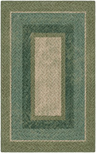 Brumlow Mills Muted Braided Print Home Indoor Area Rug for Living Room Decor, Dining, Kitchen Rug, or Bedroom Mat, 2'6" x 3'10", Green