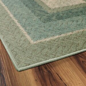 Brumlow Mills Muted Braided Print Home Indoor Area Rug for Living Room Decor, Dining, Kitchen Rug, or Bedroom Mat, 2'6" x 3'10", Green