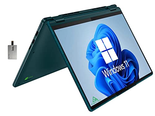 Lenovo 2023 Yoga 6 2-in-1 360° 13.3" WUXGA Touchscreen Laptop, AMD Ryzen 5 5500U, 8GB RAM, 512GB PCIe SSD, Backlit Keyboard, Fingerprint Reader, Win 11, Dark Teal, 32GB SnowBell USB Card