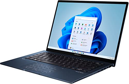 ASUS ZenBook 14 Home & Business Laptop (Intel i5-1240P 12-Core, 8GB LPDDR5 4800MHz RAM, 256GB SSD, Intel Iris Xe, 14.0" 90Hz 2880 x 1800, WiFi, Bluetooth, Backlit KB, Webcam, Win 11 Home) with Hub