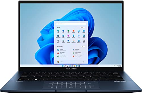 ASUS ZenBook 14 Home & Business Laptop (Intel i5-1240P 12-Core, 8GB LPDDR5 4800MHz RAM, 256GB SSD, Intel Iris Xe, 14.0" 90Hz 2880 x 1800, WiFi, Bluetooth, Backlit KB, Webcam, Win 11 Home) with Hub