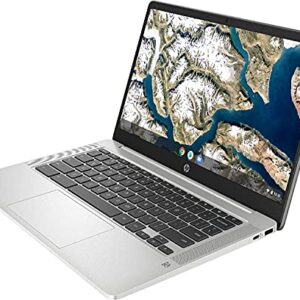 2021 HP Chromebook 14 Inch Full HD Display Laptop, Intel Celeron N4000 up to 2.6 GHz, 4GB RAM, 32GB eMMC, WiFi, Webcam, USB Type C, Chrome OS + TiTac Accessory (Zoom or Google Classroom Compatible)