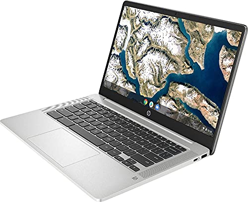 2021 HP Chromebook 14 Inch Full HD Display Laptop, Intel Celeron N4000 up to 2.6 GHz, 4GB RAM, 32GB eMMC, WiFi, Webcam, USB Type C, Chrome OS + TiTac Accessory (Zoom or Google Classroom Compatible)