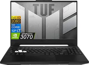 asus 2022 newest tuf gaming laptop, 15.6 inch fhd display, intel core i7-12650h 10 core, nvidia geforce rtx 3070, 32gb ddr5 ram, 1tb ssd, 144hz refresh rate, windows 11 home, bundle with jawfoal