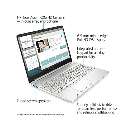 2021 HP 15.6" FHD Laptop Computer, AMD Athlon Silver 3050U Processor, 32GB DDR4 RAM, 1TB SSD, AMD Radeon Graphics, HD Webcam, HDMI, 1-Year Microsoft 365, Windows 10S, Silver, 32GB SnowBell USB Card