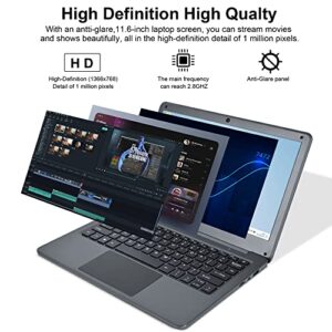 KANGBUKE 11.6" Windows 10 Laptop, Intel Celeron N4020 Processor, 6GB LPDDR4 RAM, 64GB SSD, HD Display, WiFi, Webcam, Ultra Slim and Light Notebook PC