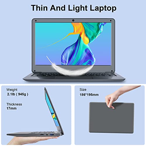 KANGBUKE 11.6" Windows 10 Laptop, Intel Celeron N4020 Processor, 6GB LPDDR4 RAM, 64GB SSD, HD Display, WiFi, Webcam, Ultra Slim and Light Notebook PC