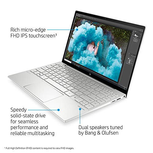 HP Envy 13 Laptop, Intel Core i7-1065G7, 8 GB Ram, 256 GB SSD Storage, 13.3” Full HD Touchscreen, Windows 10 Home, Fingerprint Reader (13-ba0010nr, 2020 Model)