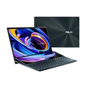 asus zenbook duo 14 ux482 14” fhd nanoedge touch display, intel evo platform, core i5-1135g7, 8gb ram, 512gb pcie ssd, innovative screenpad plus, windows 10 home, celestial blue, ux482ea-es51t