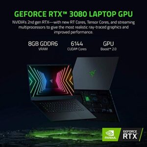 Razer Blade 15 Advanced Gaming Laptop 2021: Intel Core i7-10875H NVIDIA GeForce RTX 3080, 15.6” 360Hz Full HD 32GB RAM 1TB SSD - CNC Aluminum - Chroma RGB - Thunderbolt 3 (Renewed)