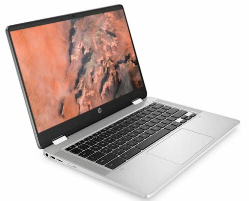 Newest HP 2-in-1 Convertible Chromebook, 14inch HD Touchscreen, Intel Processor Up to 2.80GHz, 4GB Ram, 64GB eMMC SSD, WiFi, Webcam, Chrome OS, (Renewed) (64GB) (Silver)