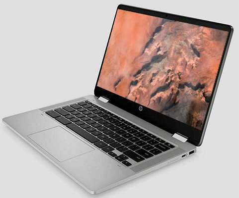 Newest HP 2-in-1 Convertible Chromebook, 14inch HD Touchscreen, Intel Processor Up to 2.80GHz, 4GB Ram, 64GB eMMC SSD, WiFi, Webcam, Chrome OS, (Renewed) (64GB) (Silver)