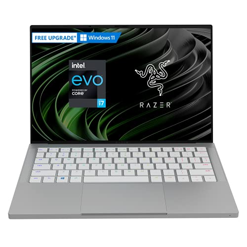 Razer Book 13 Laptop: Intel Core i7-1165G7 4 Core, Intel Iris Xe, 13.4" UHD+ Touch (3840 x 2100), 16GB RAM, 512GB PCIe M.2, CNC Aluminum, Chroma RGB, Thunderbolt 4, Intel Evo Certified, Mercury White