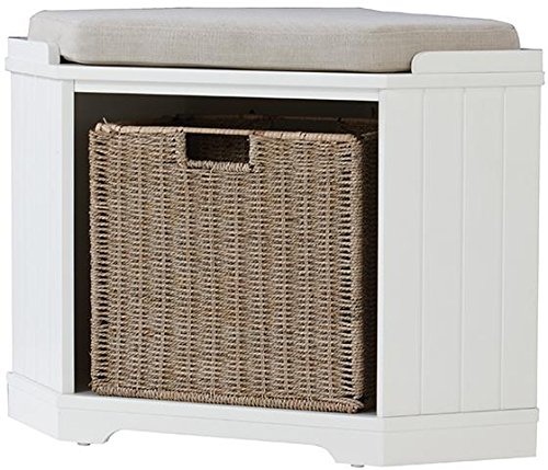 Home Decorators Collection Whitaker Corner Bench, 20" Hx28 Wx20 D, White