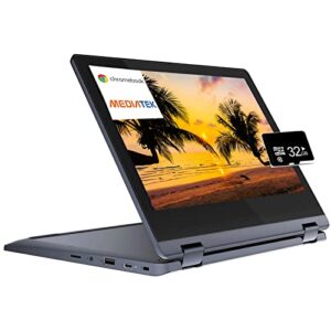 lenovo flex 3 chromebook 2-in-1 11.6″ hd touchscreen convertible laptop computer for home and education, 8-core mediatek mt8183, 4gb ram 64gb emmc + 32gb sd card, wifi 5, bluetooth, webcam, chrome os