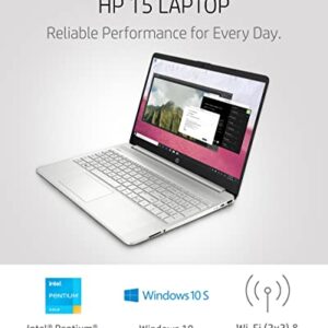 HP 15 inch Laptop, Intel Pentium Gold 7505 Processor, Intel UHD Graphics, 128 GB SSD, Windows 10 Home (15-dy2010nr, Natural Silver)