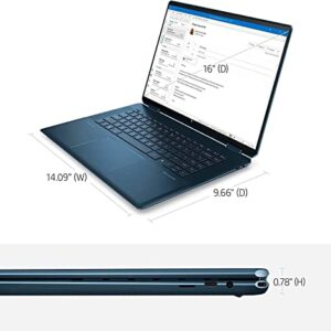 HP Spectre x360 16" 2-in-1 3K QHD+ Touchscreen (Intel 12th Gen i7-12700H, 16GB RAM, 2TB SSD, Stylus) Home, Business & Creator Laptop, Long-battery life, Fingerprint, Backlit, Thunderbolt 4, Win 11 Pro