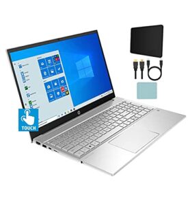 hp pavilion 15.6′ fhd ips touchscreen laptop pc | 8-core amd ryzen 7 5700u | backlit keyboard | webcam| b&o audio| bluetooth | w10h | mazepoly accessories (16gb ram 512gb ssd), silver