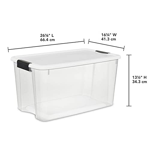 Sterilite 70 Quart Ultra Clear Plastic Stacking Storage Container Tote with Latching Lid for Home Organization in Garage, Attic, or Closets, 20 Pack