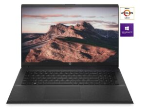 hp 17 business laptop computer, 17.3″ hd anti-glare screen, amd athlon gold 3150u processor, windows 10 pro, 12gb ram, 256gb ssd, wifi, long battery life, jet black, pcs