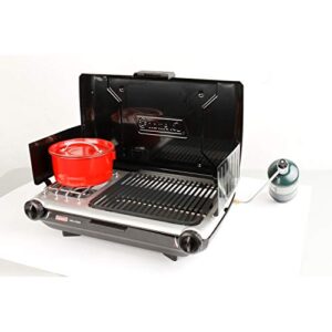 Coleman Gas Camping Grill/Stove | Tabletop Propane 2 in 1 Grill/Stove, 2 Burner