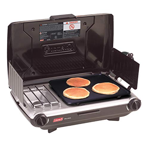 Coleman Gas Camping Grill/Stove | Tabletop Propane 2 in 1 Grill/Stove, 2 Burner