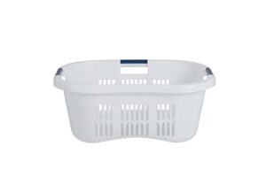 rubbermaid laundry basket, xl hip-hugger basket, 2.1-bushel, white, laundry, storage, bathroom, bedroom, home closet clothes basket