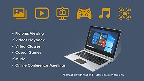 IVIEW Megatron 4G LTE 14.1" Touch Screen, 1920 × 1080 IPS High Resolution, Intel Celeron Dual Core 4GB/64GB Storage 360° Convertible Laptop