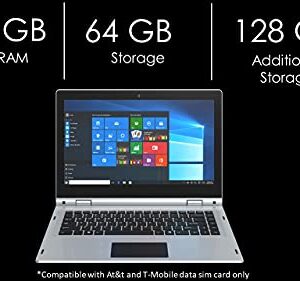 IVIEW Megatron 4G LTE 14.1" Touch Screen, 1920 × 1080 IPS High Resolution, Intel Celeron Dual Core 4GB/64GB Storage 360° Convertible Laptop