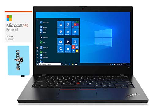 Lenovo ThinkPad L14 Home and Business Laptop (Intel i7-10510U 4-Core, 16GB RAM, 256GB SSD, Intel UHD Graphics, 14.0" Full HD (1920x1080), WiFi, Bluetooth, Win 10 Pro) with MS 365 Personal, Hub