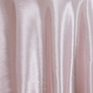 TABLECLOTHSFACTORY 120" Blush Wholesale Linens Satin Round Tablecloth for Kitchen Dining Catering Wedding Birthday Party Events