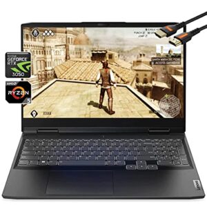 lenovo ideapad gaming3 laptop 15.6 fhd display 120hz| nvidia geforce rtx 3050| amd ryzen5 6600h| windows 11| backlit keyboard| usb c| wi-fi6| webcam| hdmi cable| 2022 (32gb ddr5 ram | 1tb pcie ssd)