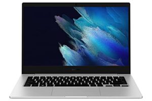 samsung galaxy book go laptop pc computer qualcomm 7c pro 4gb memory 128gb eufs storage 18-hour battery compact light shockproof wfh ready wifi 5, silver (renewed)