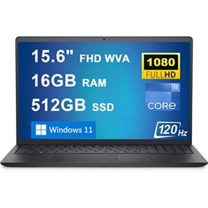 dell inspiron 15 3000 3520 business laptop 15.6″ fhd wva anti-glare 120hz display 12th generation intel 10-core i7-1255u processor 16gb ram 512gb ssd intel iris xe graphics backlit hdmi win11 black