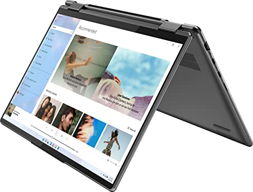 Lenovo ENOVO Yoga 7i 2-in-1 Laptop 14'' 2.2K Touchscreen12th Core i7-1255U Iris Xe Graphics 16GB RAM 512GB SSD WI-FI 6E Thunderbolt 4 Backlit KB w/FP Windows 11 Pro RATZK 32GB USB, Storm Grey, (82QE)